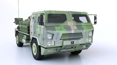 国产PCL-161 122毫米车载火炮模型-火炮器械模型库-3ds Max(.max)模型下载-cg模型网