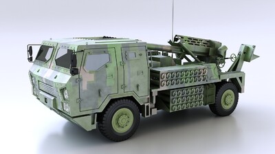 国产PCL-161 122毫米车载火炮模型-火炮器械模型库-3ds Max(.max)模型下载-cg模型网