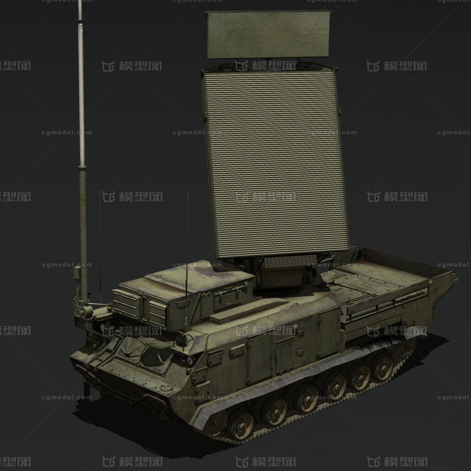 次时代写实俄罗斯9S18预警搜索雷达探测车模型模型-装甲车／坦克模型库-3ds Max(.max)模型下载-cg模型网