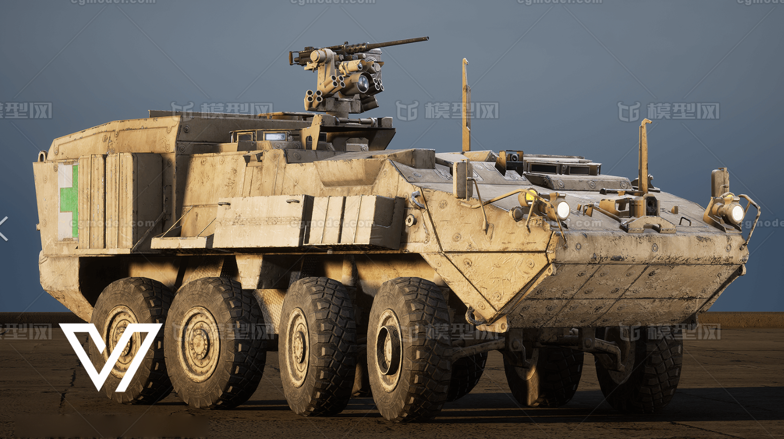 Medic M1133装甲车模型-装甲车／坦克模型库-FBX(.fbx)模型下载-cg模型网