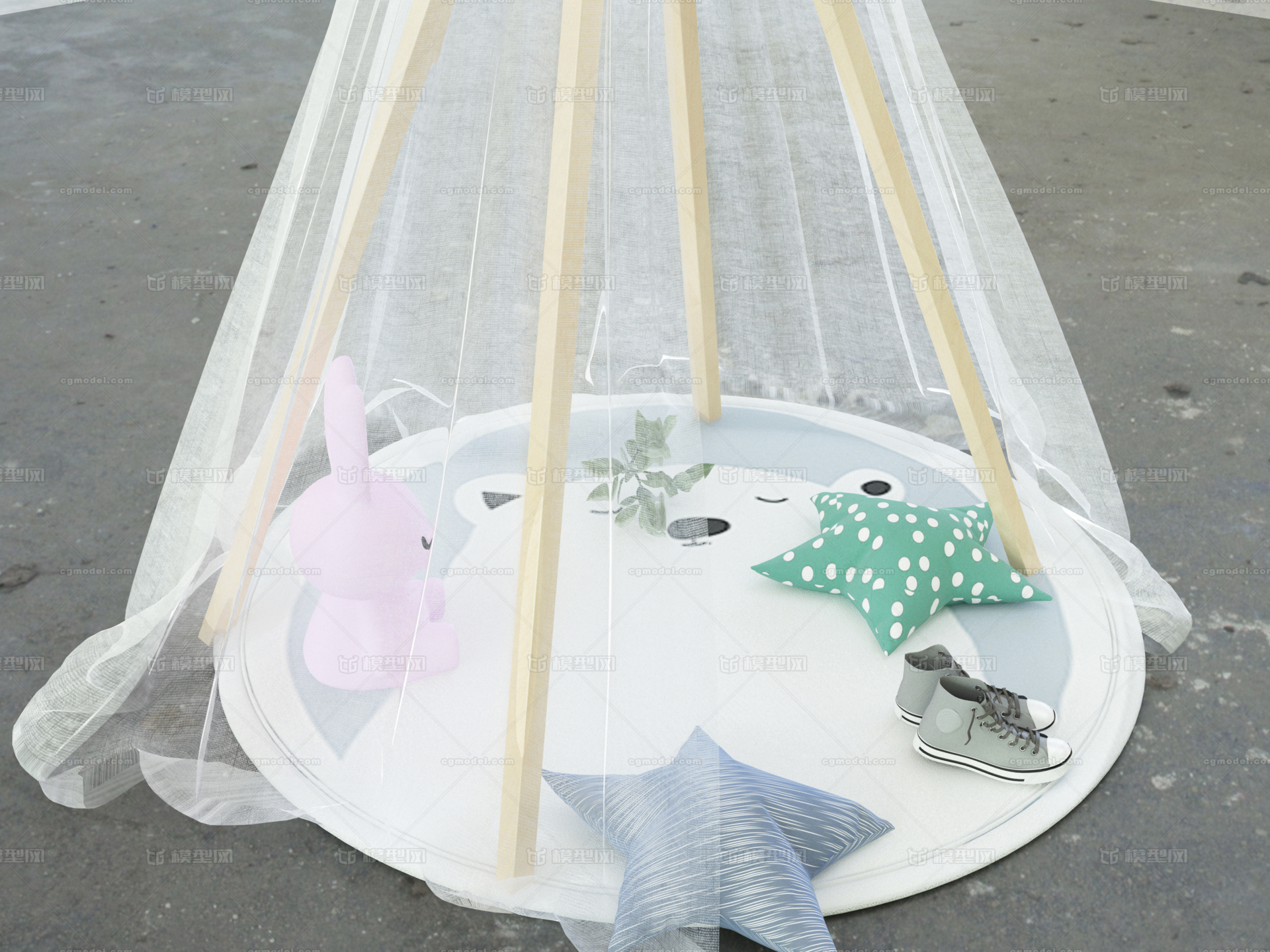 帐篷 纱帘帐篷 休闲户外用品 旅游帐篷 纱帘 纱网 蚊帐 模型-个人用品模型库-3ds Max(.max)模型下载-cg模型网