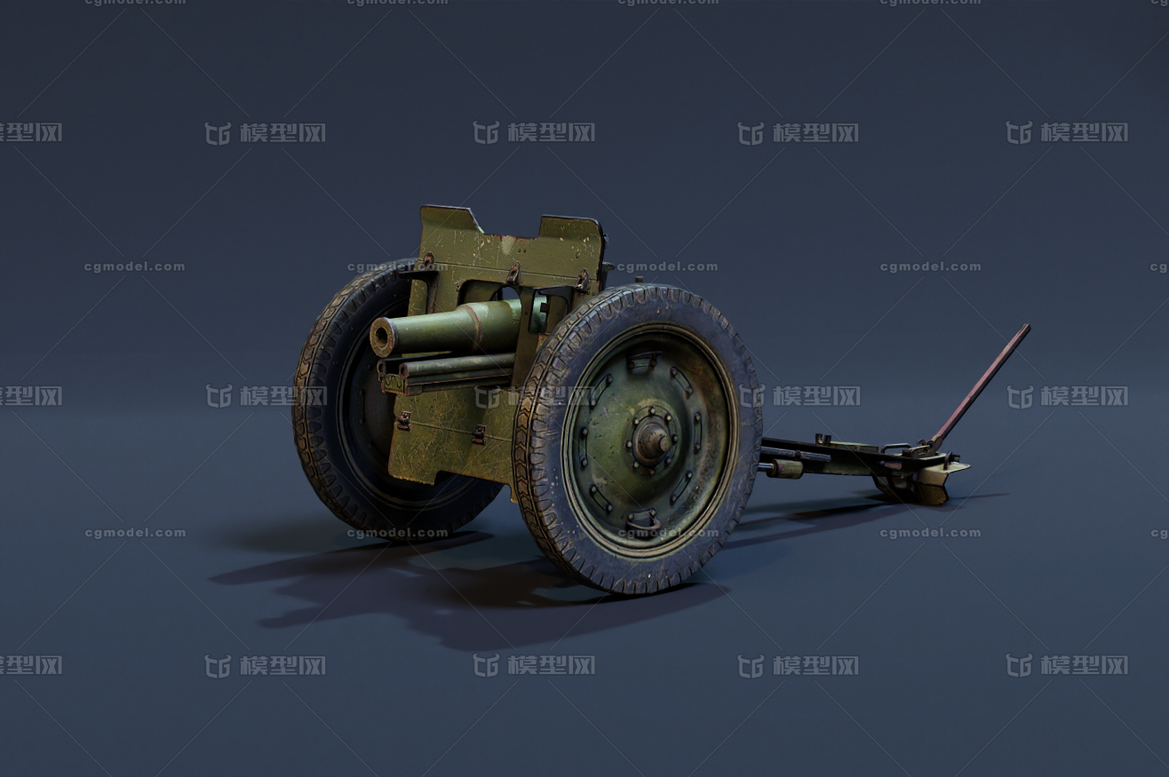 次时代写实苏联M1927团属76.2MM榴弹炮模型模型-火炮器械模型库-3ds Max(.max)模型下载-cg模型网