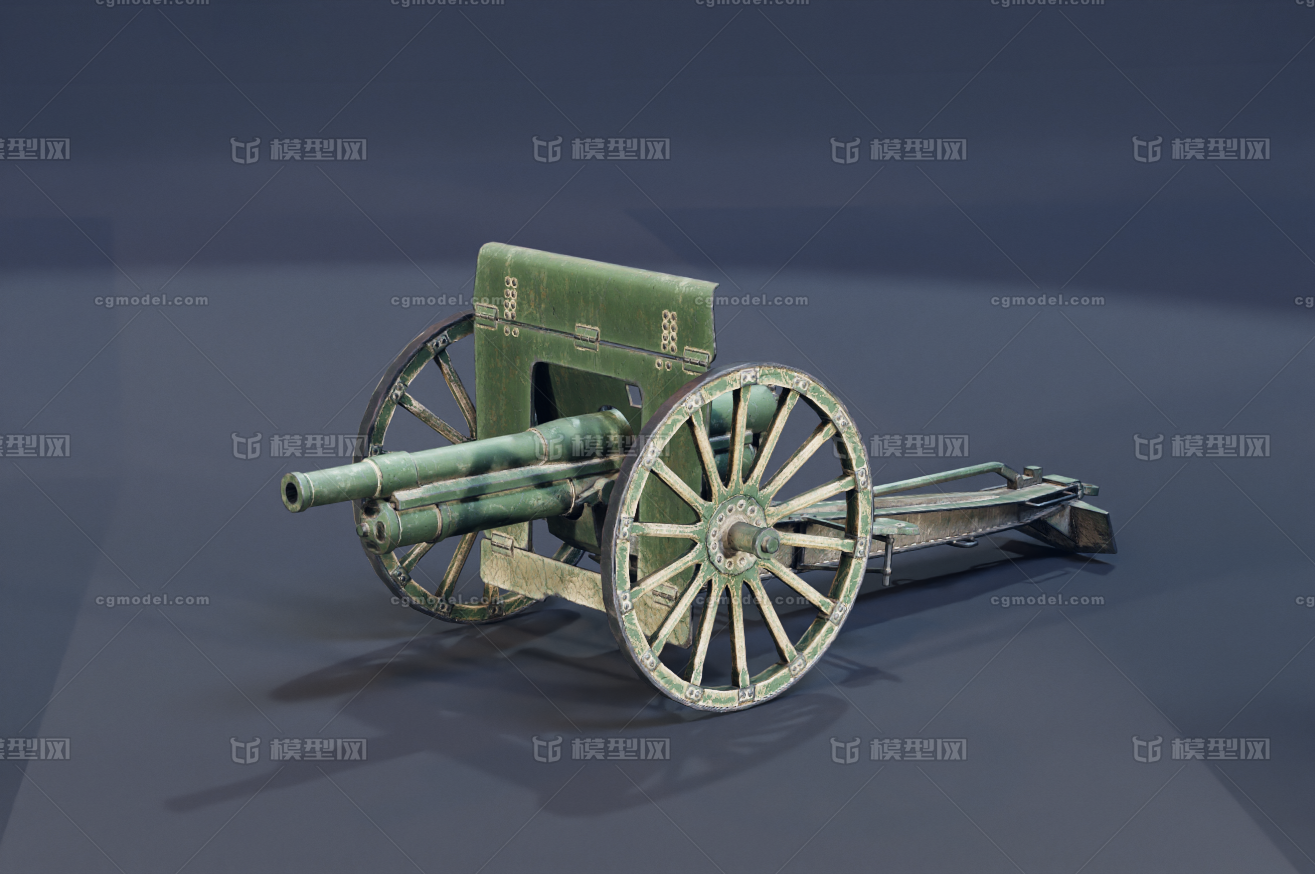 次时代写实抗战意大利炮模型模型-火炮器械模型库-3ds Max(.max)模型下载-cg模型网