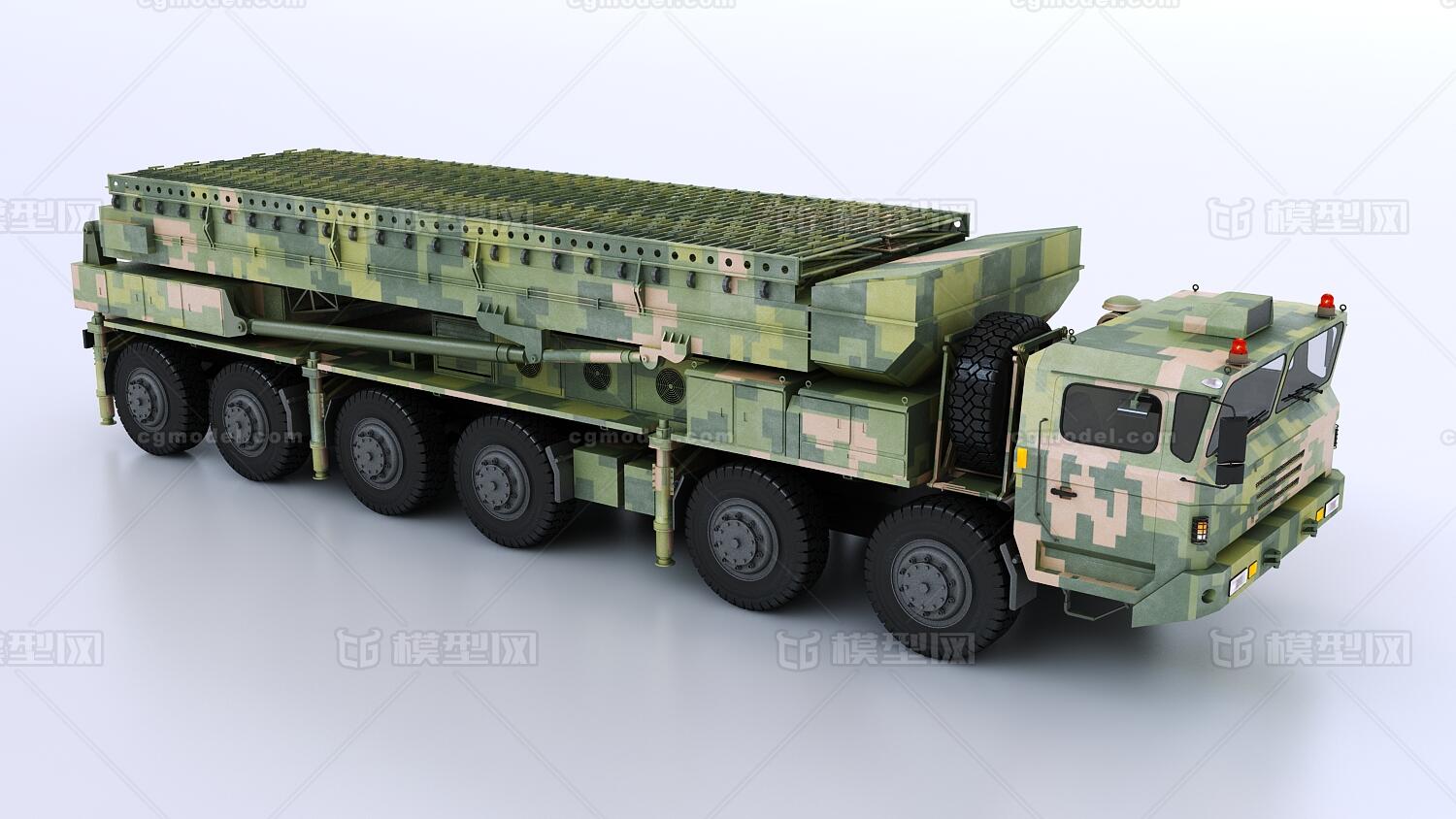 YLC-8E机动式UHF反隐身防空警戒雷达模型-装甲车／坦克模型库-3ds Max(.max)模型下载-cg模型网