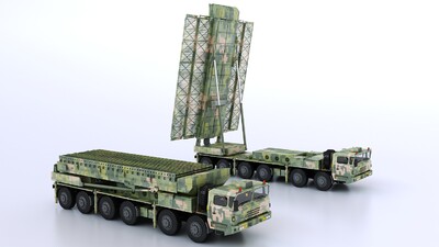 YLC-8E机动式UHF反隐身防空警戒雷达模型-装甲车／坦克模型库-3ds Max(.max)模型下载-cg模型网