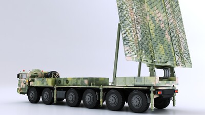 YLC-8E机动式UHF反隐身防空警戒雷达模型-装甲车／坦克模型库-3ds Max(.max)模型下载-cg模型网