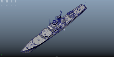 里加级护卫舰 Riga-class模型-军舰模型库-Maya(.ma/.mb)模型下载-cg模型网