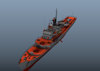 里加级护卫舰 Riga-class模型-军舰模型库-Maya(.ma/.mb)模型下载-cg模型网