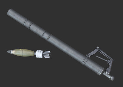 M224迫击炮 PBR材质模型-火炮器械模型库-OBJ(.obj/.mtl)模型下载-cg模型网