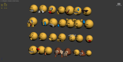 Emoji表情包3D模型 表情包模型-黄色模型库-STL(.stl)模型下载-cg模型网