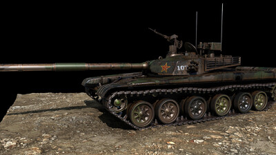 中国人民解放军ZTZ-98主战坦克模型-装甲车／坦克模型库-3ds Max(.max)模型下载-cg模型网