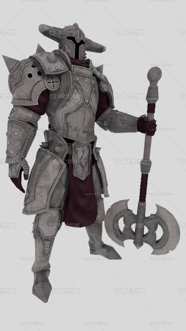 中世纪 欧洲战斧骑士战士模型-男人模型库-Cinema 4D(.c4d)模型下载-cg模型网