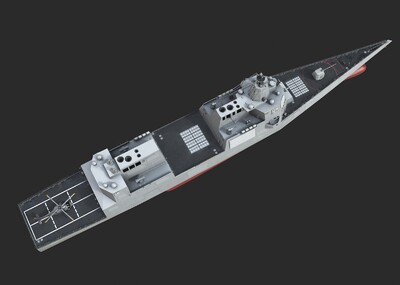 PBR【假想敌】美国海军 未来DDGX型驱逐舰模型-军舰模型库-OBJ(.obj/.mtl)模型下载-cg模型网