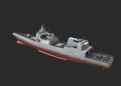 PBR【假想敌】美国海军 未来DDGX型驱逐舰模型-军舰模型库-OBJ(.obj/.mtl)模型下载-cg模型网