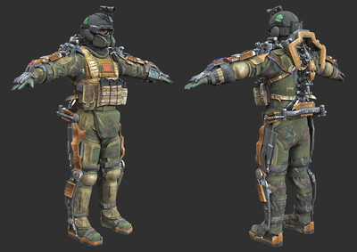 PBR次世代 外骨骼战士模型-男人模型库-OBJ(.obj/.mtl)模型下载-cg模型网