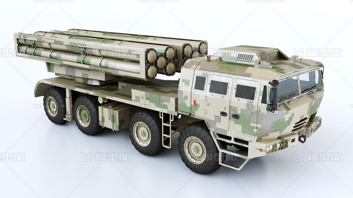 国产 PHL-191多管箱式火箭炮模型-火炮器械模型库-3ds Max(.max)模型下载-cg模型网