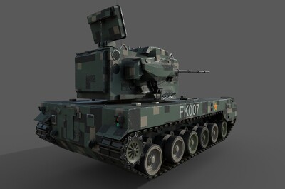 PBR PGZ-07自行高炮模型-装甲车／坦克模型库-FBX(.fbx)模型下载-cg模型网