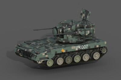PBR PGZ-07自行高炮模型-装甲车／坦克模型库-FBX(.fbx)模型下载-cg模型网