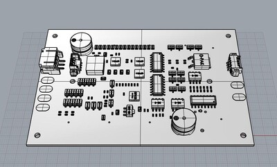 简易PCB板芯片元件科技（附有贴图）模型-电路板模型库-Rhinoceros 3D(.3dm)模型下载-cg模型网