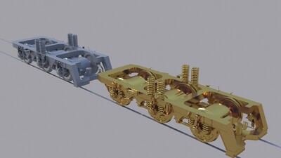 HXD3D机车转向架模型-车辆部件模型库-3ds Max(.max)模型下载-cg模型网