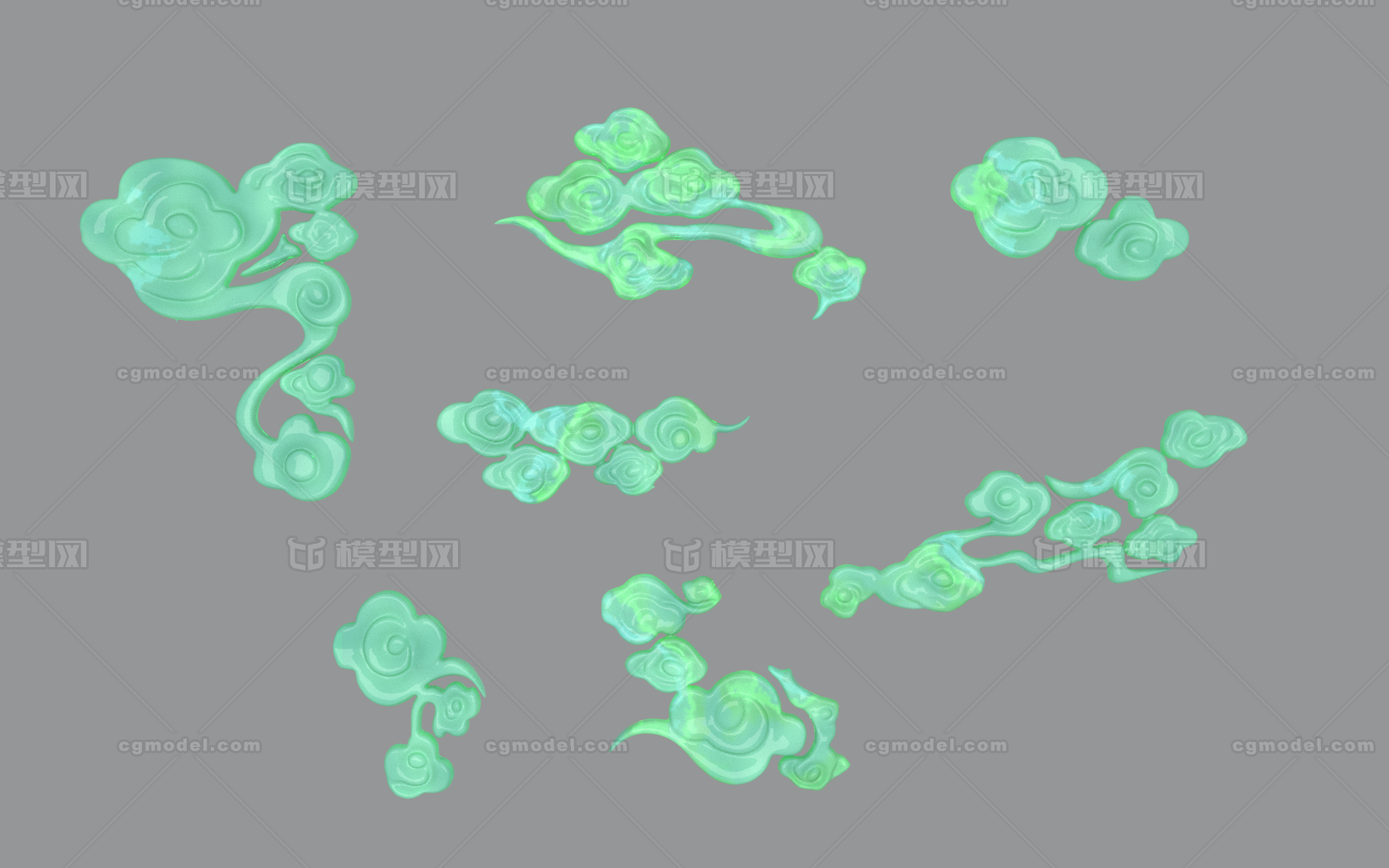 3DMAX版祥云玉石 古代室内装饰浮雕模型-其他模型库-3ds Max(.max)模型下载-cg模型网