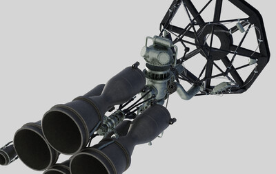 RD-108 火箭发动机模型-其他航天设施模型库-Blender(.blend)模型下载-cg模型网