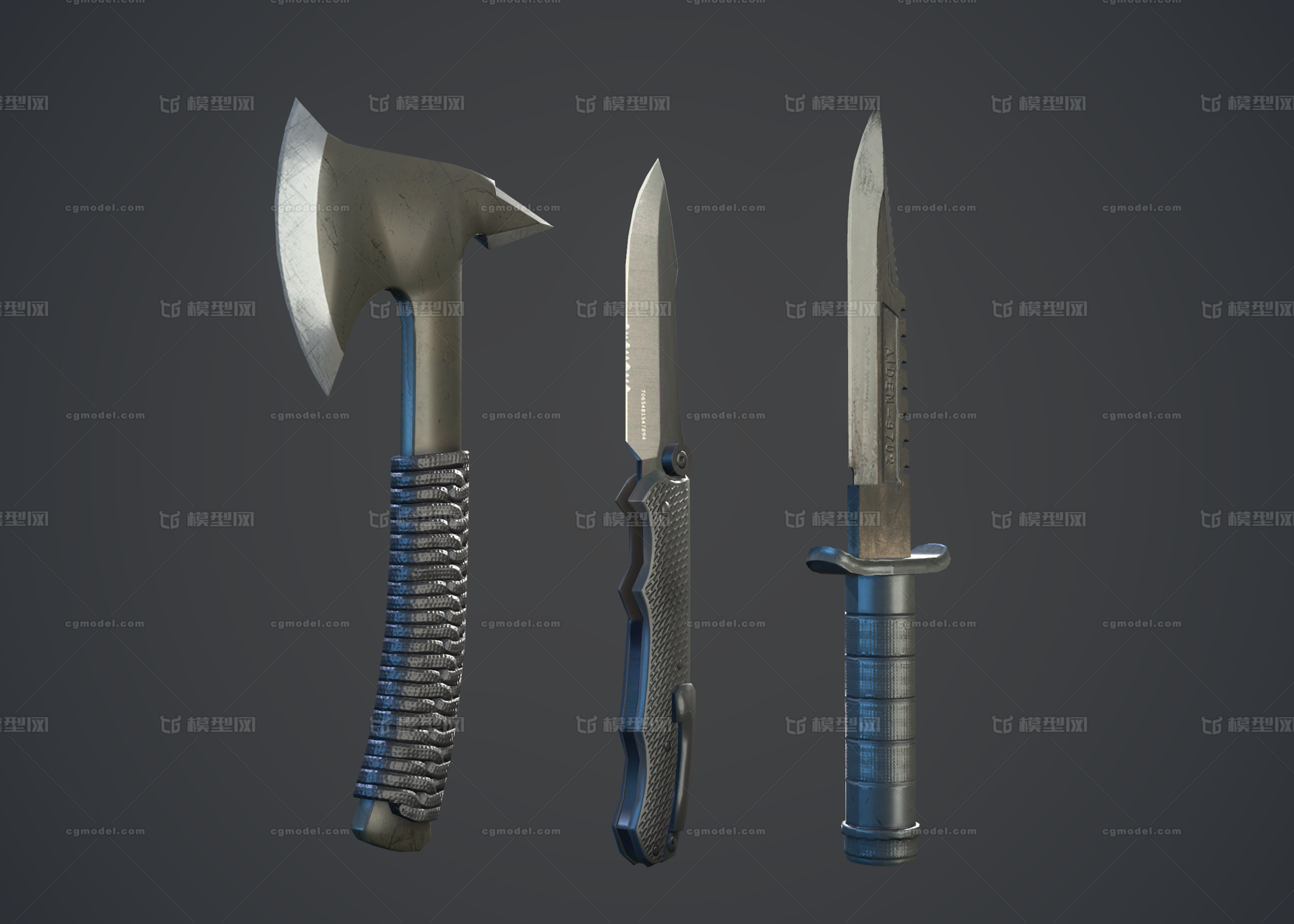 次世代刀 斧子模型-冷兵器模型库-3ds Max(.max)模型下载-cg模型网