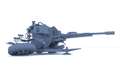 【精致白模】中国PG87式高射炮/高射机枪 苏联ZU-23-模型-火炮器械模型库-FBX(.fbx)模型下载-cg模型网