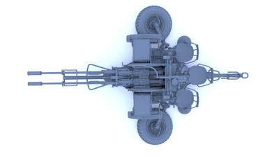 【精致白模】中国PG87式高射炮/高射机枪 苏联ZU-23-模型-火炮器械模型库-FBX(.fbx)模型下载-cg模型网