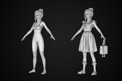 【美女名模】Danie 带绑定模型-女人模型库-Maya(.ma/.mb)模型下载-cg模型网