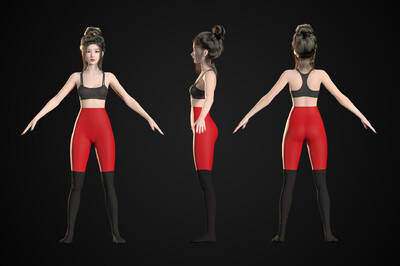 【美女名模】Danie 带绑定模型-女人模型库-Maya(.ma/.mb)模型下载-cg模型网