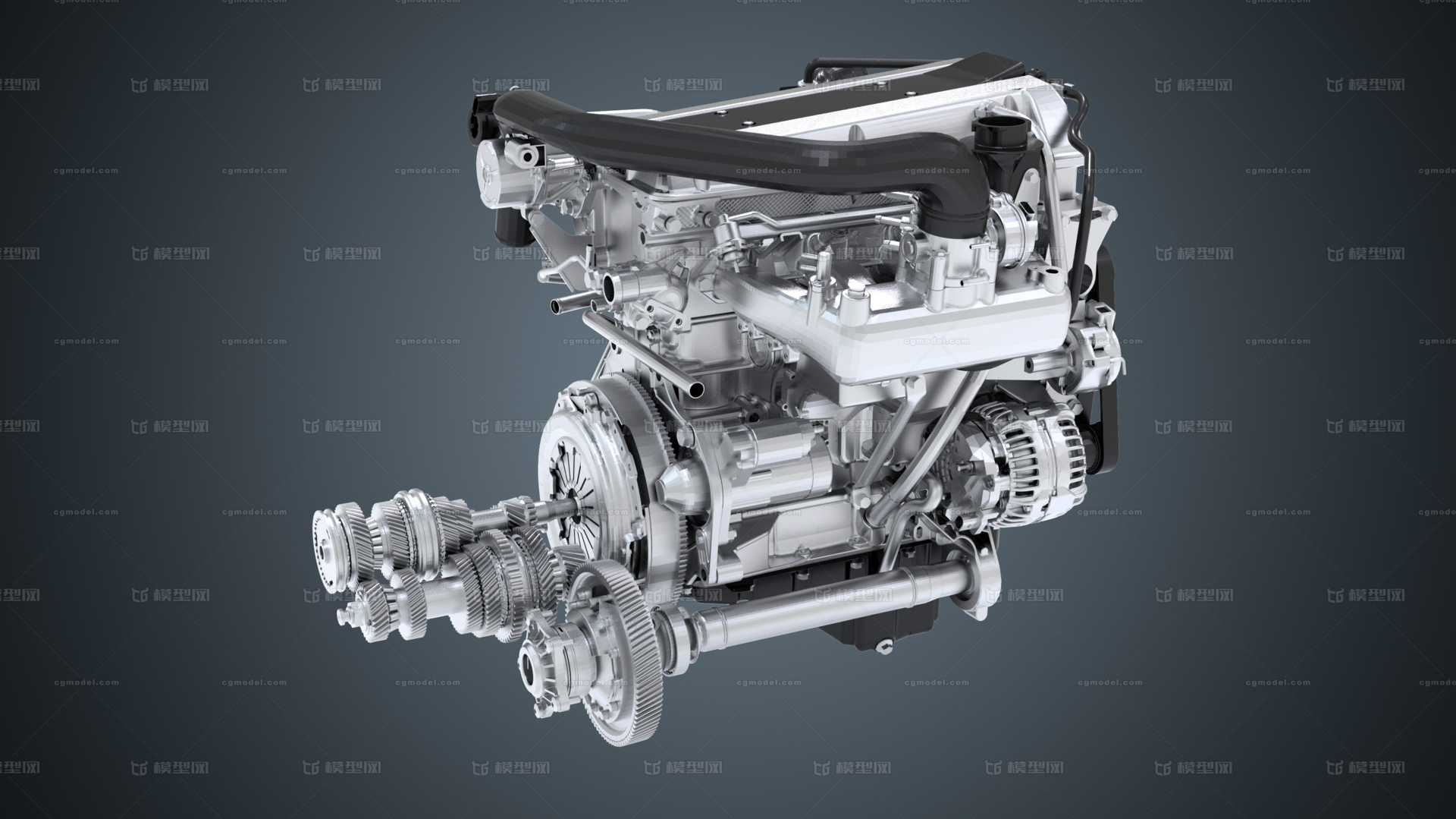 发动机 机械涡轮模型-工业设备模型库-FBX(.fbx)模型下载-cg模型网