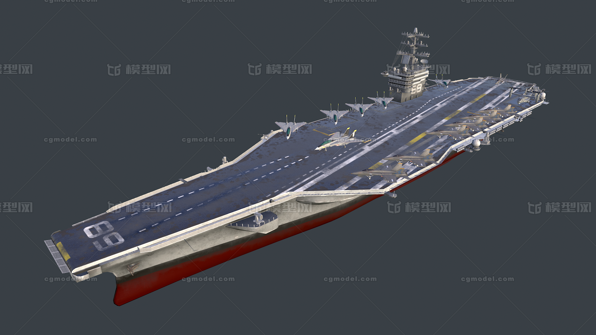 pbr次世代材质美国海军nimitz尼米兹号cvn-68航空模型-军舰模型库-FBX(.fbx)模型下载-cg模型网