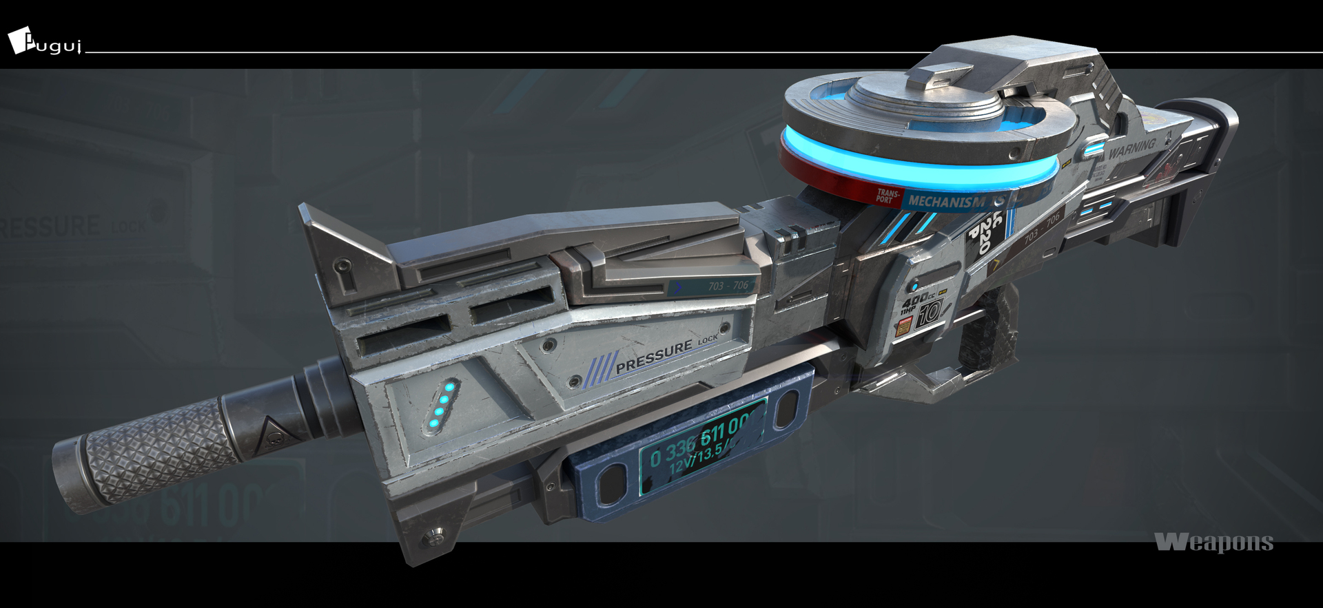 【pugui游戏】--08期场景基础班武器作品模型 - 场景/空间/建筑 - 作品模型 - CG模型网