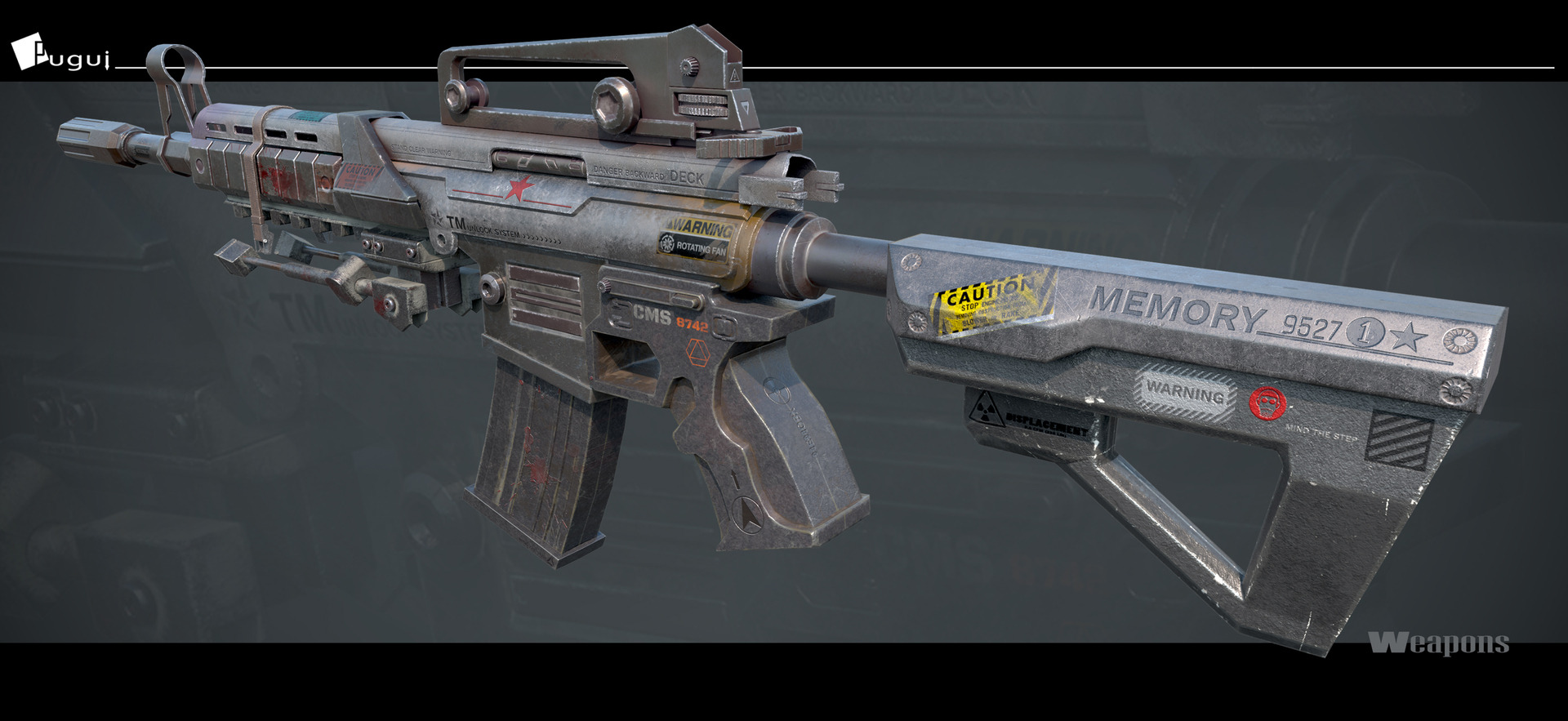 【pugui游戏】--08期场景基础班武器作品模型 - 场景/空间/建筑 - 作品模型 - CG模型网