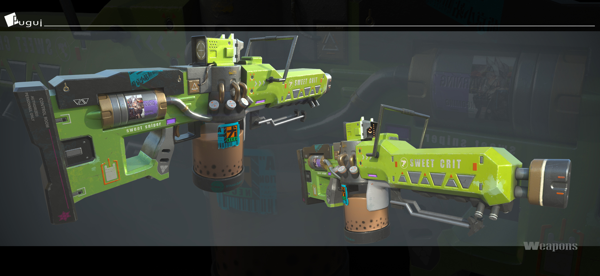 【pugui游戏】--08期场景基础班武器作品模型 - 场景/空间/建筑 - 作品模型 - CG模型网