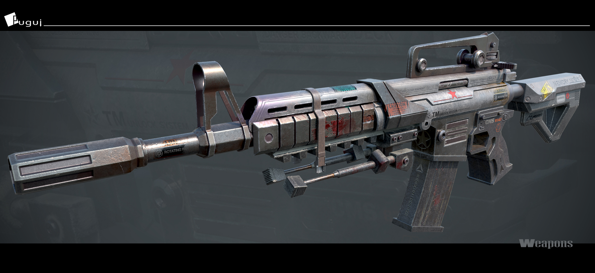 【pugui游戏】--08期场景基础班武器作品模型 - 场景/空间/建筑 - 作品模型 - CG模型网