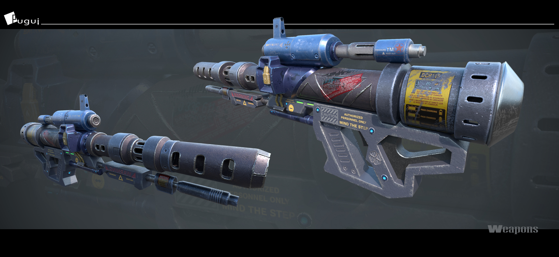 【pugui游戏】--08期场景基础班武器作品模型 - 场景/空间/建筑 - 作品模型 - CG模型网