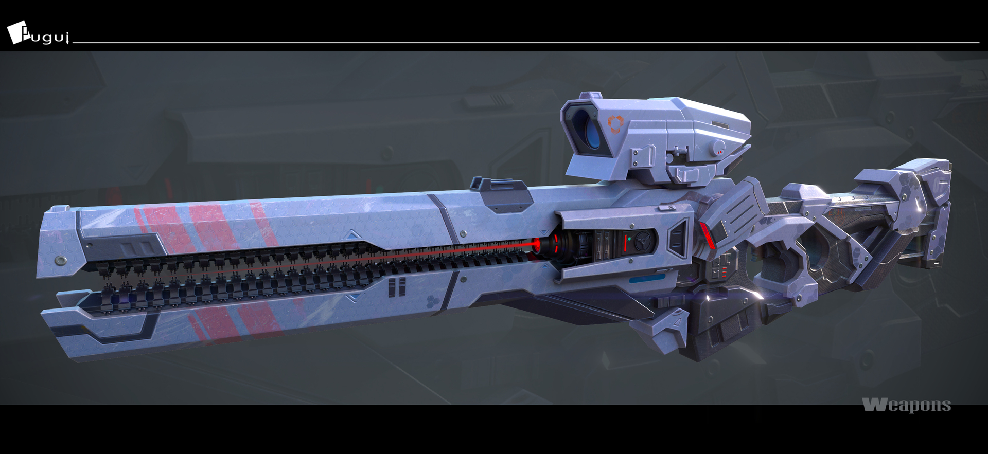 【pugui游戏】--08期场景基础班武器作品模型 - 场景/空间/建筑 - 作品模型 - CG模型网