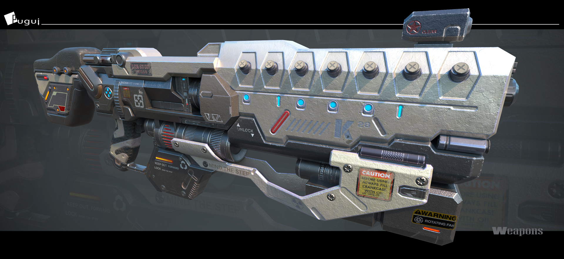 【pugui游戏】--08期场景基础班武器作品模型 - 场景/空间/建筑 - 作品模型 - CG模型网