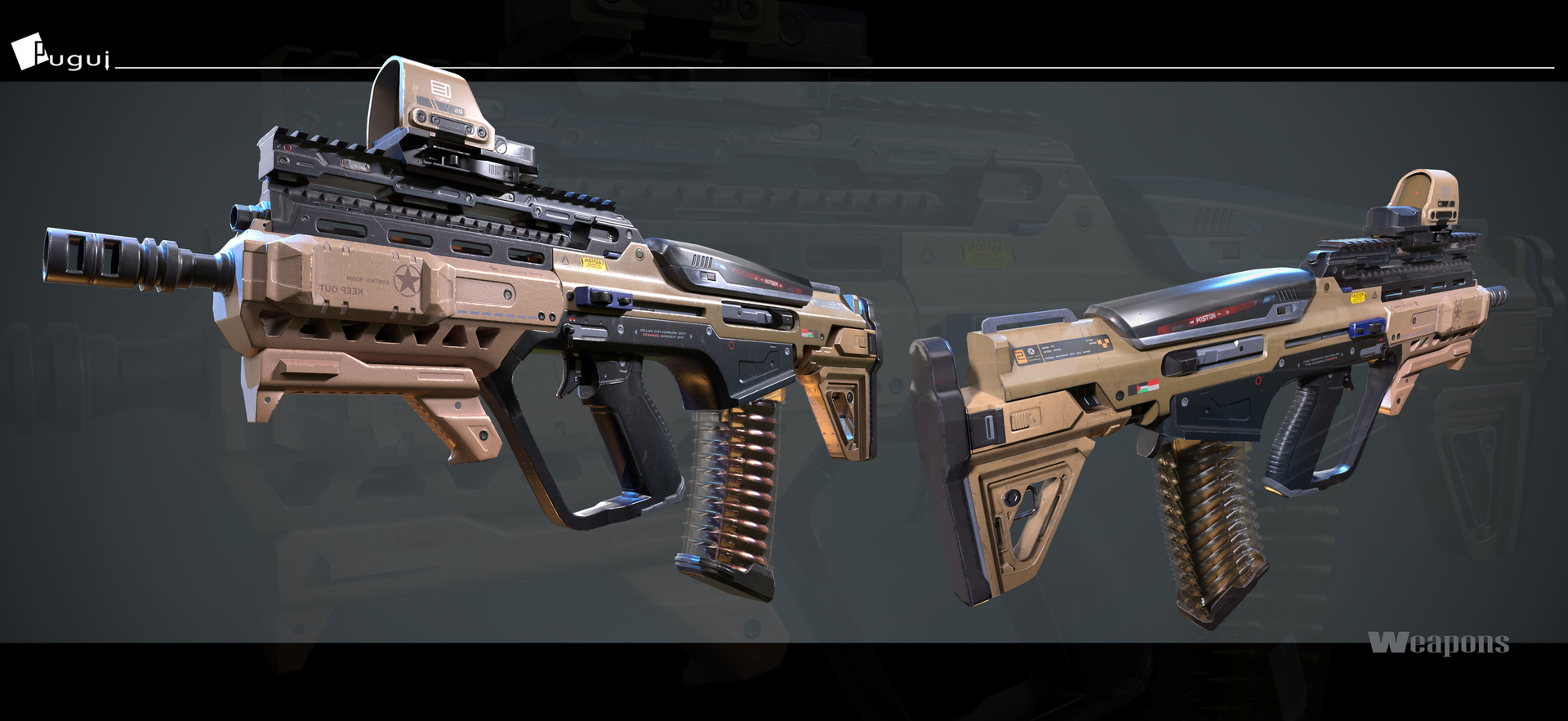 【pugui游戏】--08期场景基础班武器作品模型 - 场景/空间/建筑 - 作品模型 - CG模型网