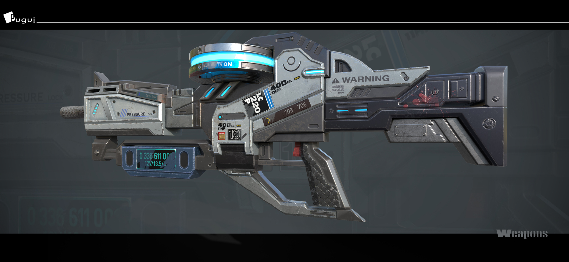 【pugui游戏】--08期场景基础班武器作品模型 - 场景/空间/建筑 - 作品模型 - CG模型网