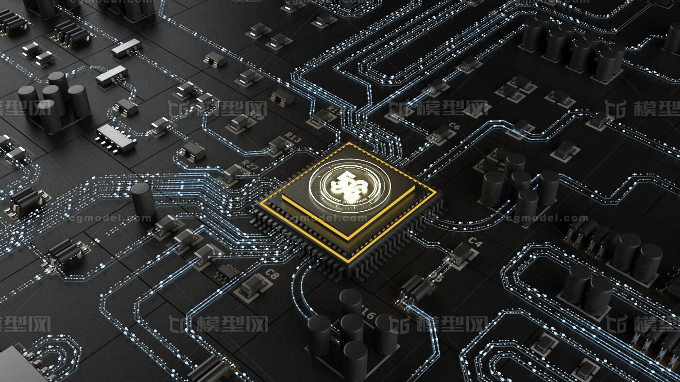 芯片。AI。IC。电路板。数字化。数码。人工智能。5G。科技模型-科幻场景模型库-3ds Max(.max)模型下载-cg模型网