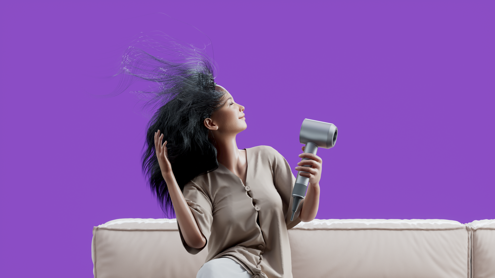 虚拟数字人 吹风机产品展示模型 - 角色/人物/生物 - 作品模型 - CG模型网