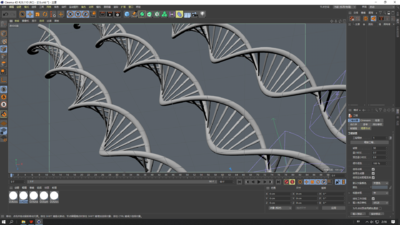 生物科技DNA螺旋 模型-细胞模型库-Cinema 4D(.c4d)模型下载-cg模型网