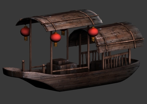 灯笼 木船模型-古代船/仿古船模型库-3ds Max(.max)模型下载-cg模型网