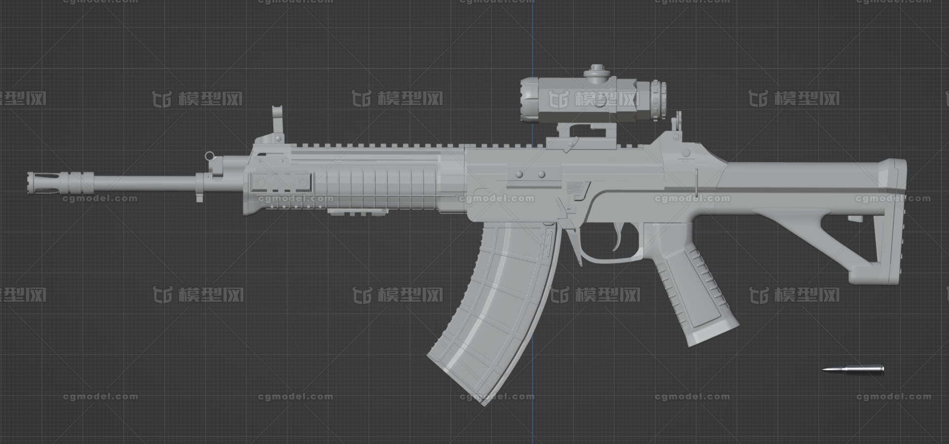 QBZ191 国产新枪模型-枪械模型模型库-Blender(.blend)模型下载-cg模型网