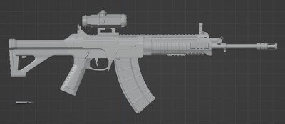 QBZ191 国产新枪模型-枪械模型模型库-Blender(.blend)模型下载-cg模型网