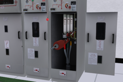 10kV负荷开关柜组合电器停电更换熔管 电力作业场景模型-场景部件模型库-3ds Max(.max)模型下载-cg模型网