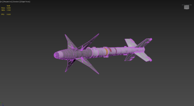 AIM-9L响尾蛇导弹 空空导弹模型-火炮器械模型库-FBX(.fbx)模型下载-cg模型网